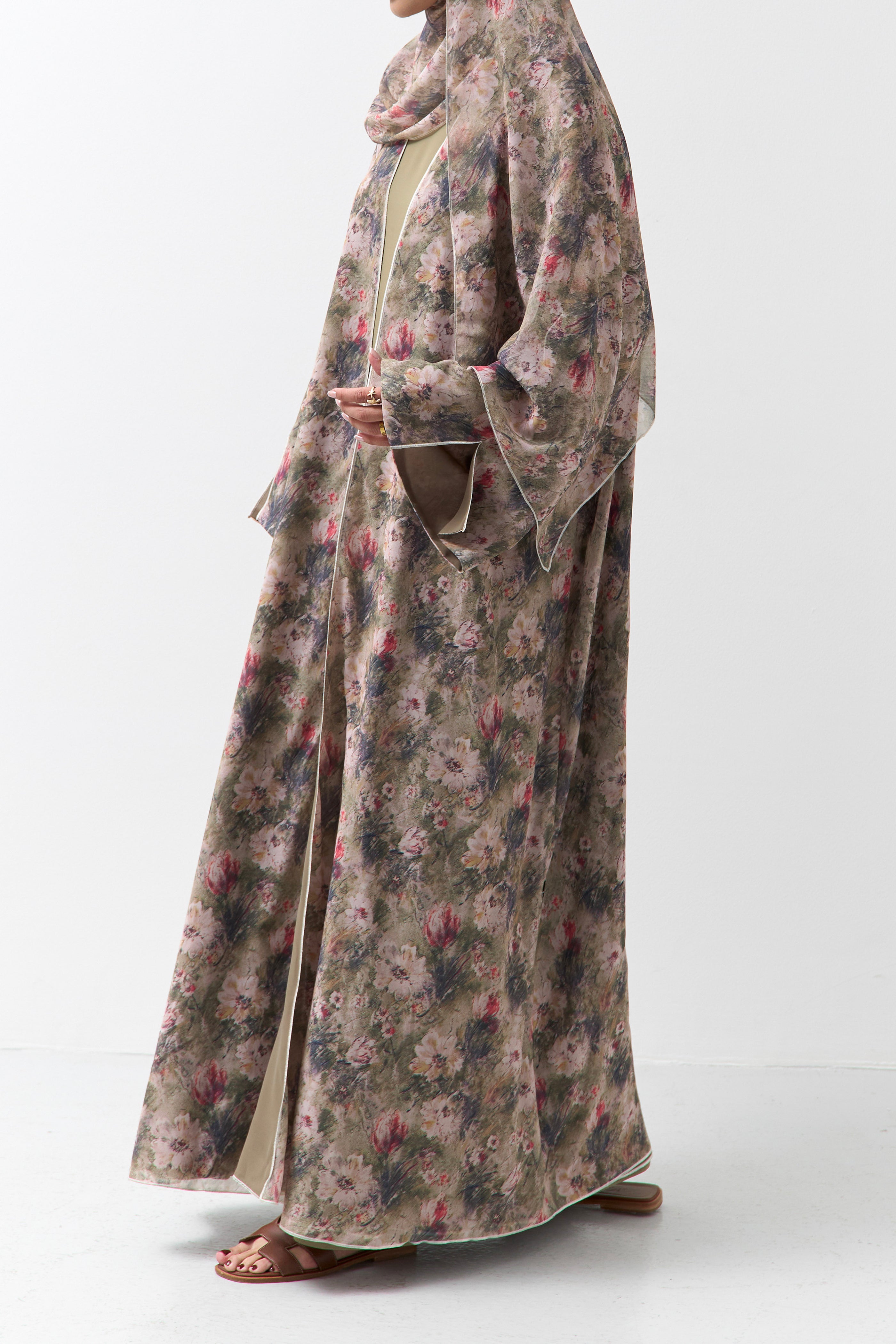 Wild Meadow Printed Reversible Abaya